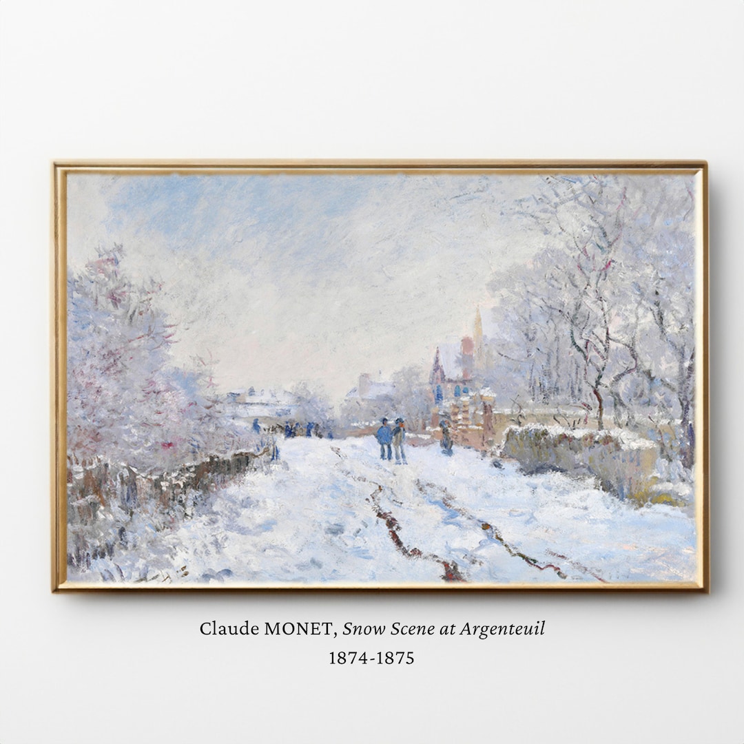 Claude Monet Print Painting Monet Snow Scene at Argenteuil 1874-1875 ...
