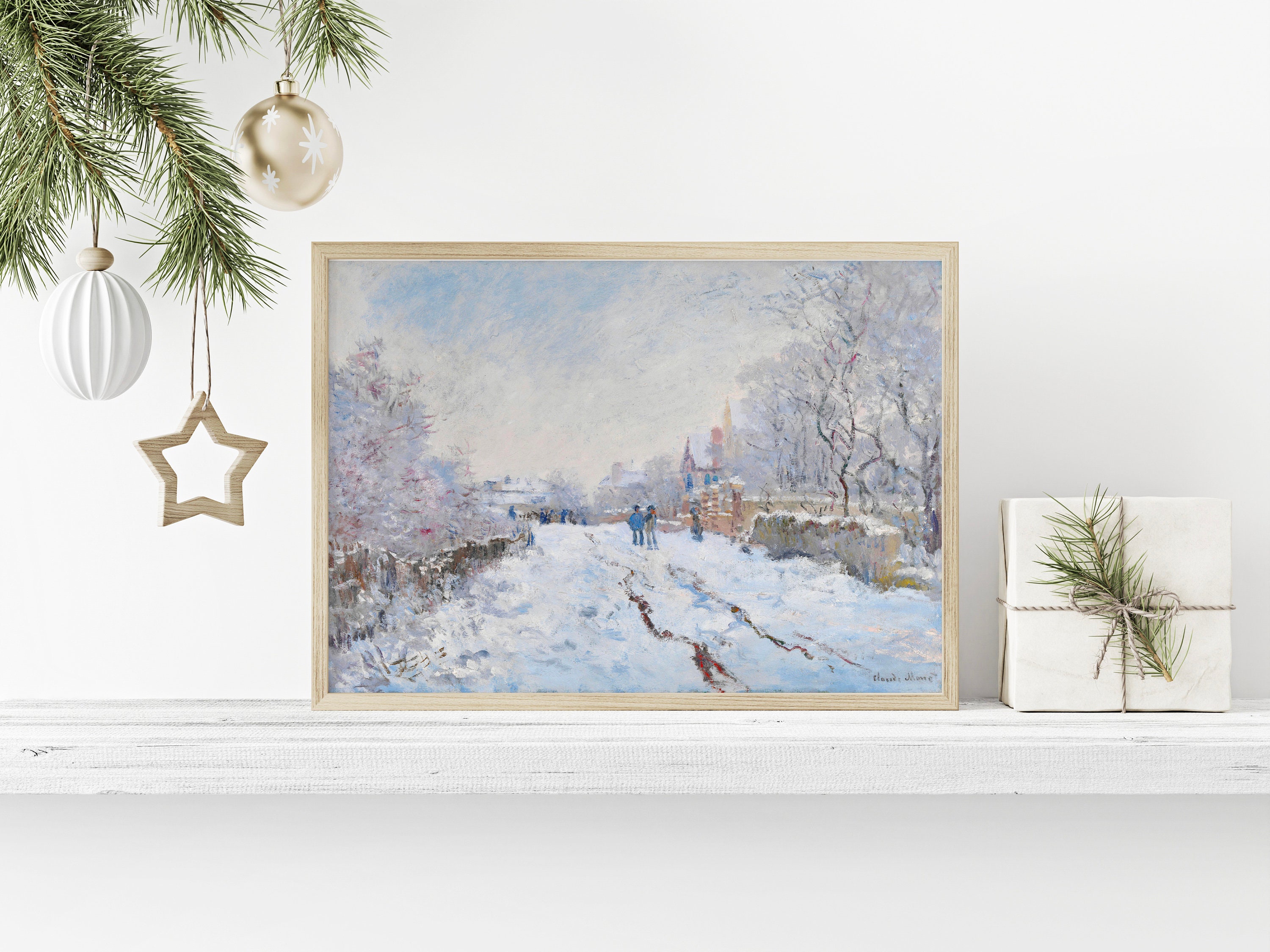 Claude Monet Print Painting Monet Snow Scene at Argenteuil 1874-1875 ...