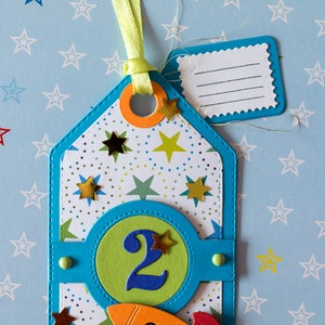 Outer Space Rocket Gift Tag | Handmade Paper Greeting Card | Space ...