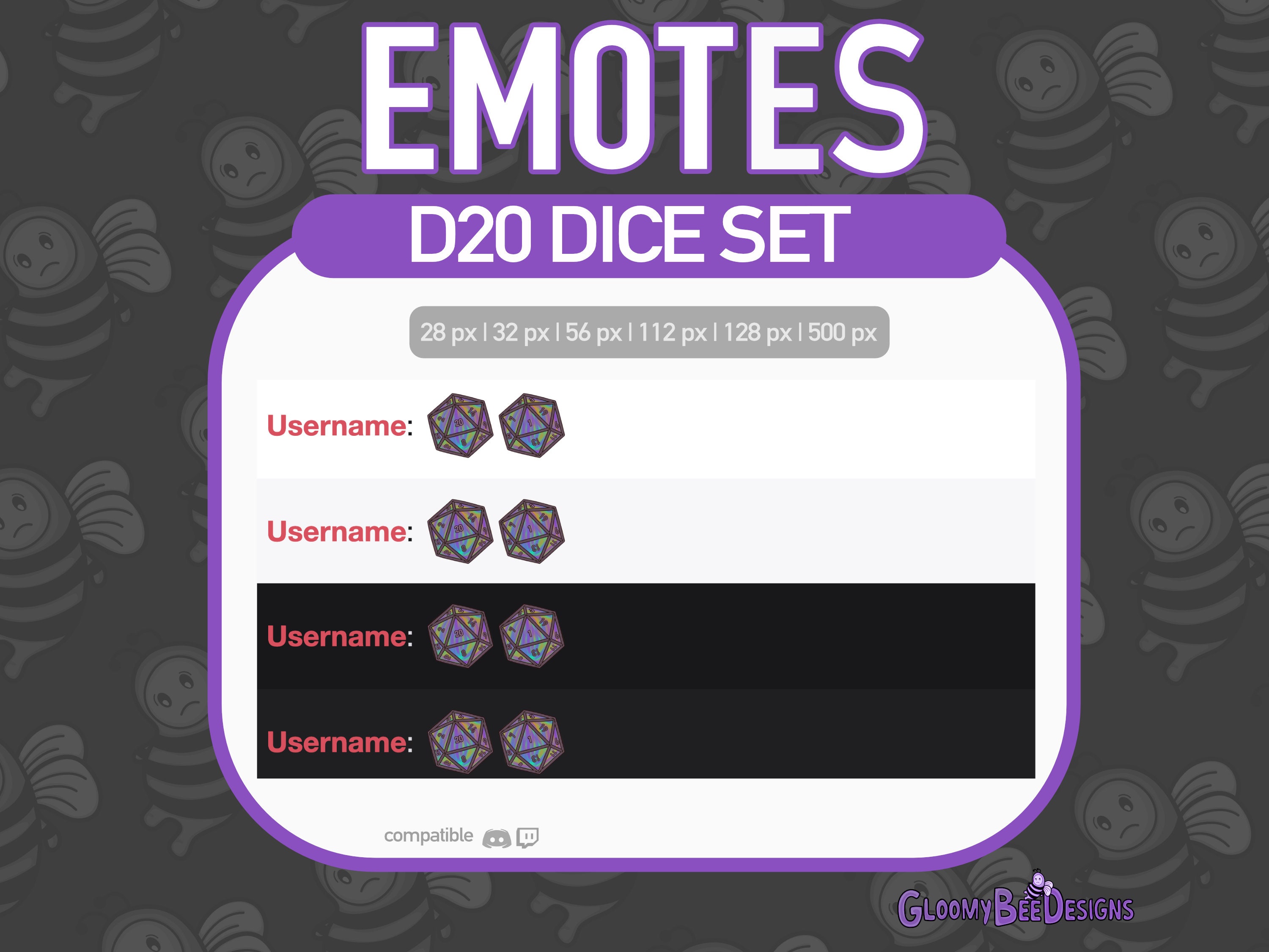 D&D D20 Dice Emote Bundle - Etsy