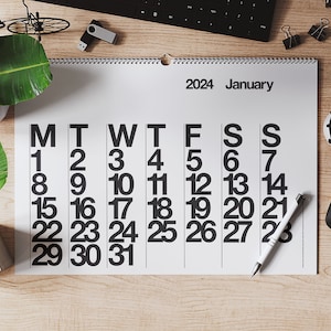 Minimalist Design Wall Calendar - Etsy