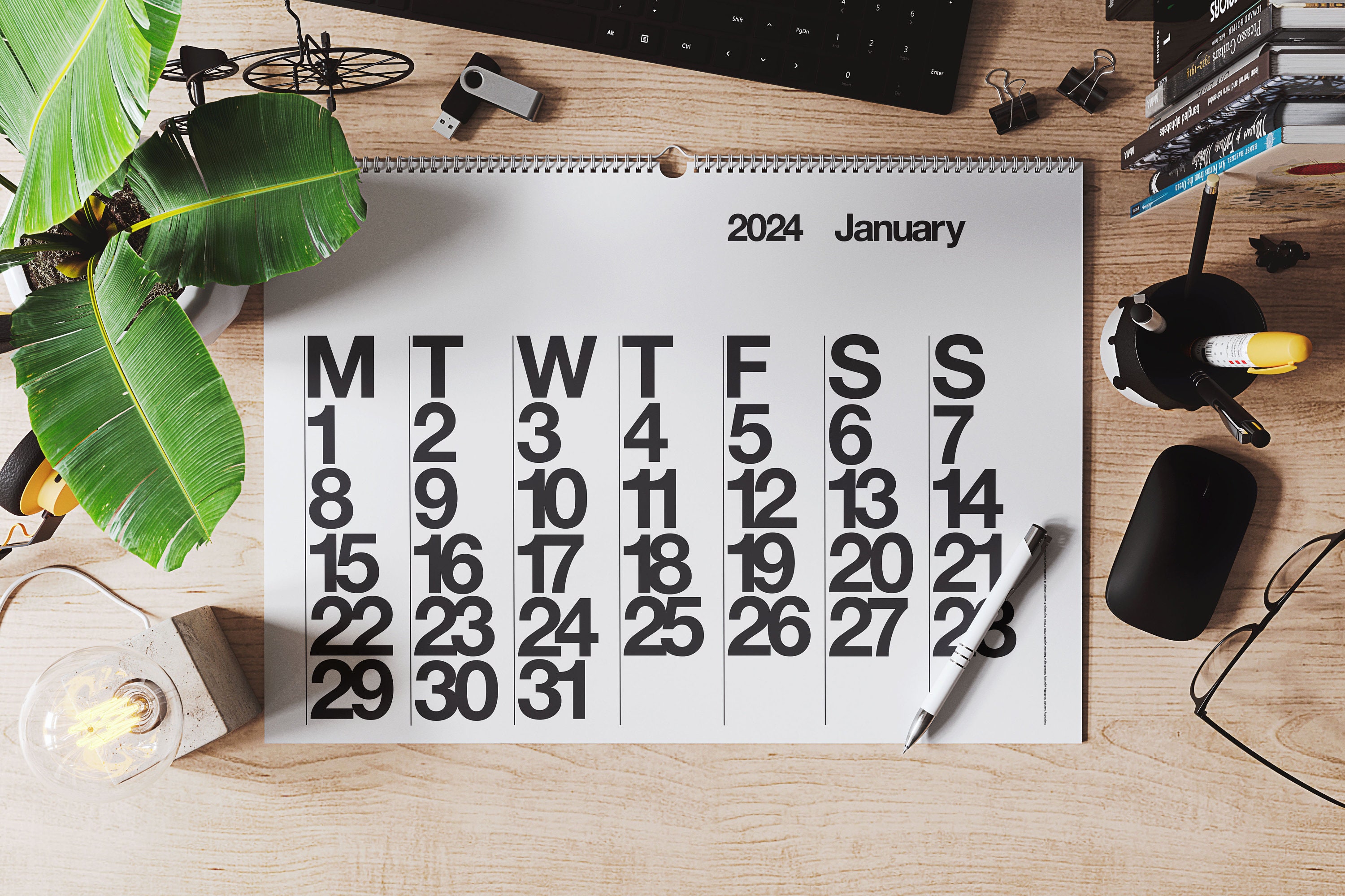 Minimalist Design Wall Calendar - Etsy
