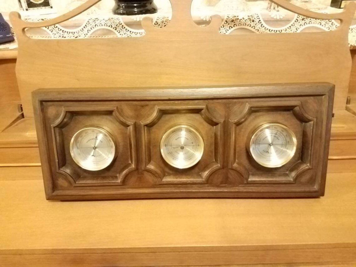 Vintage thermometer barometer humidity meter made by | Etsy