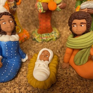 West Indian Nativity, Santons, Mary Joseph and Jesus, and the Wise Men ...