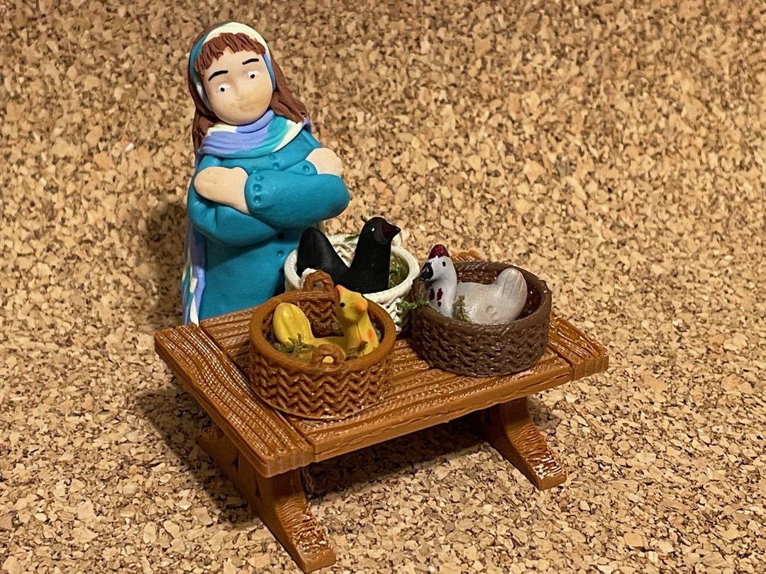 Santon, Chicken Seller, Christmas Crib, Christmas Decoration, Handmade ...