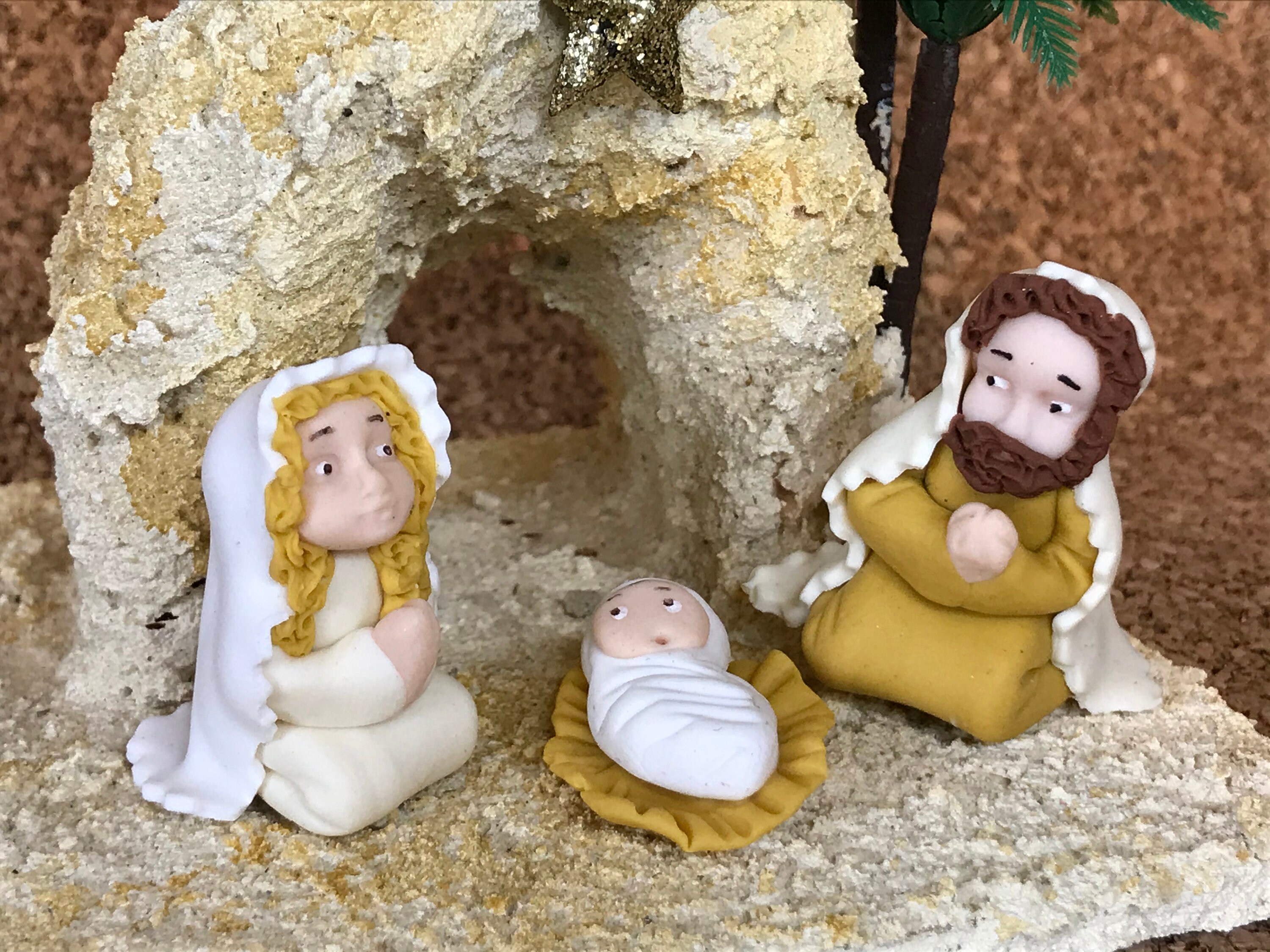 Sculpture Figurines polymer clay Christmas crib Melchior santon mage ...