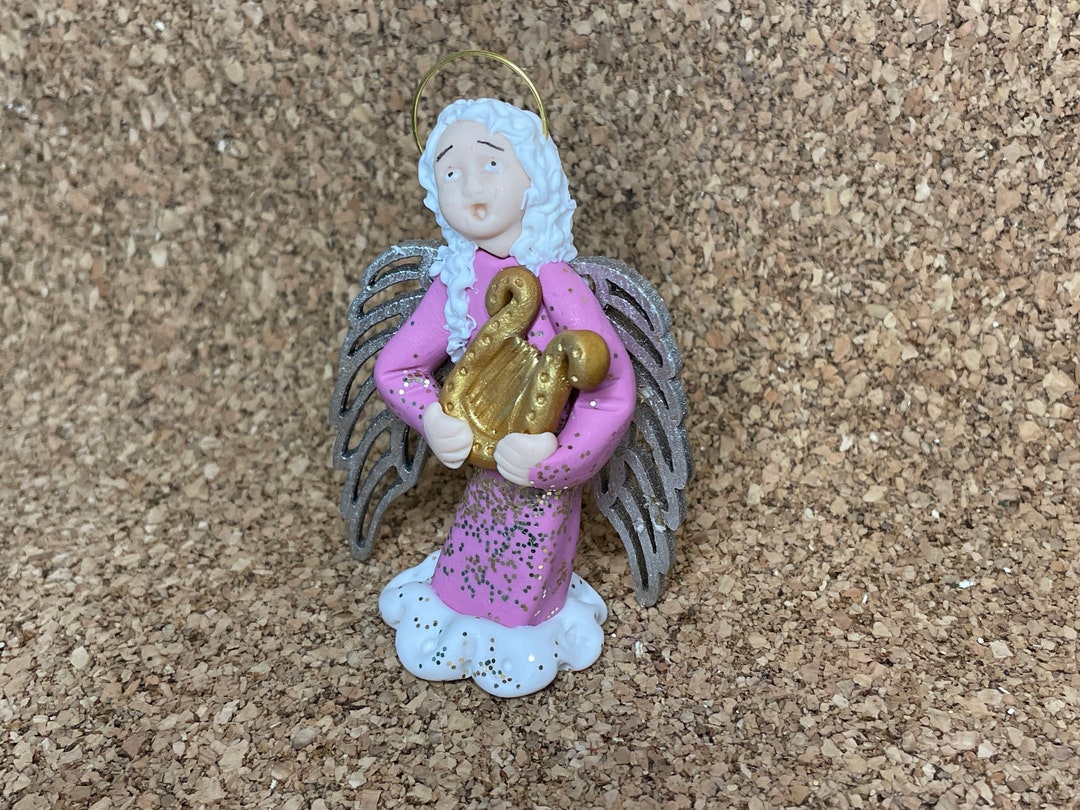 Angel Santon, Musician Angel, Christmas Crib, Handcrafted, Fimo - Etsy