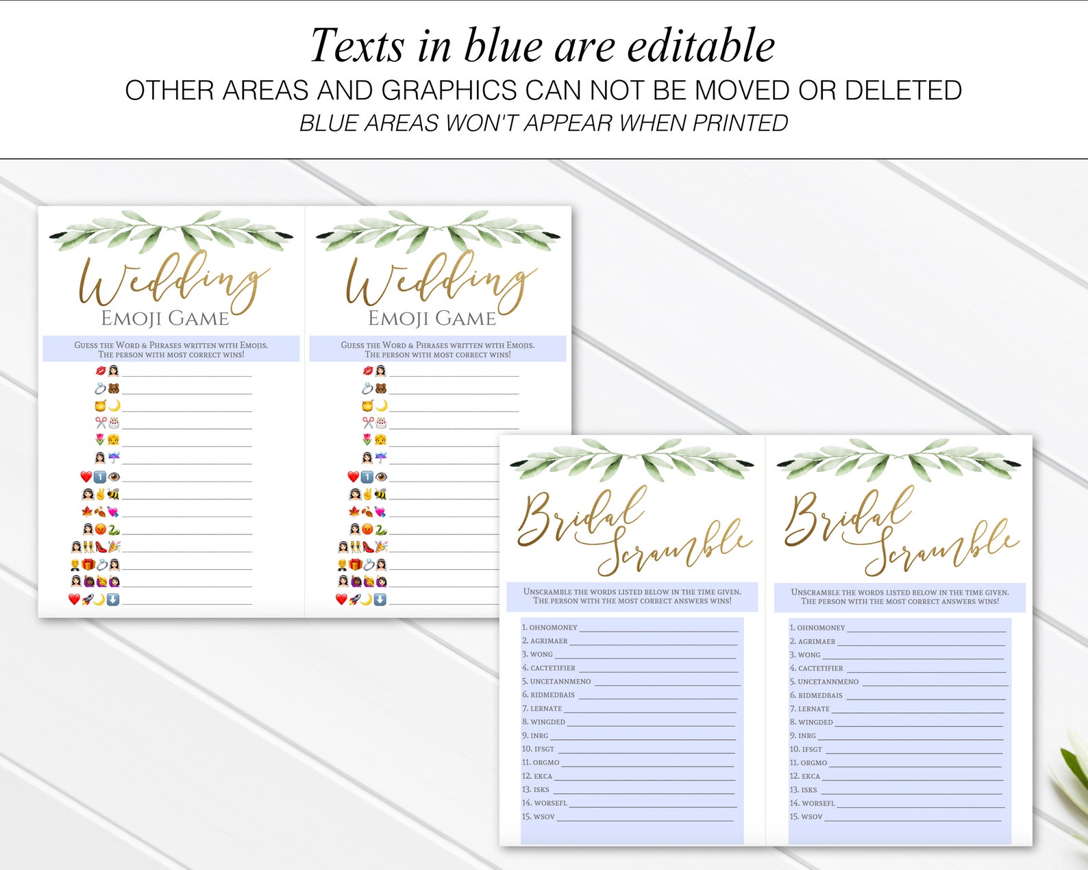 Bridal Shower Games Set Bridal Games Bundle Wedding Party | Etsy