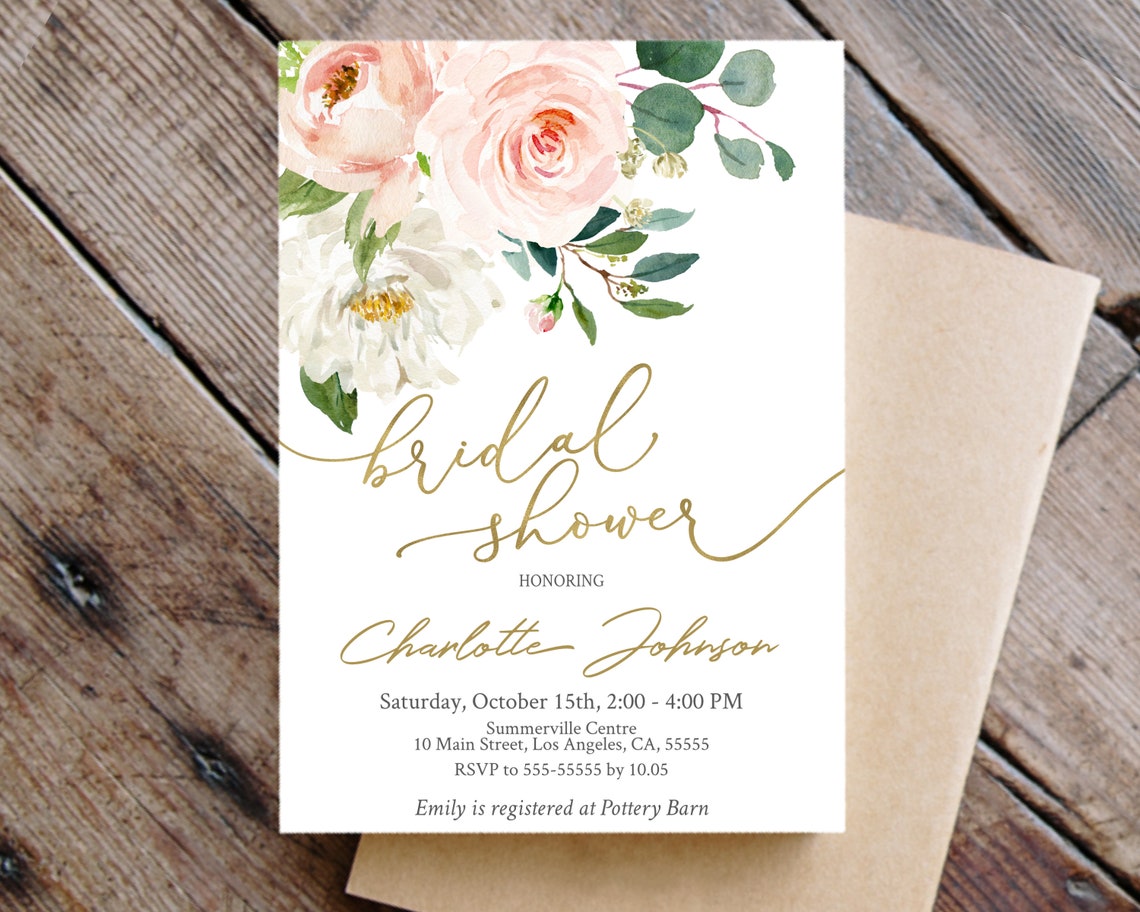 Bridal Shower Invitation Printable Template Bridal Shower - Etsy