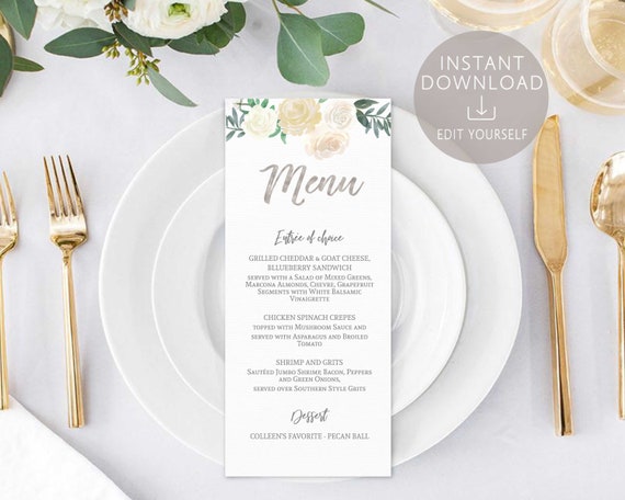 Bridal Shower Menu Template For Your Needs Bridal Shower Menu Template For Your Needs