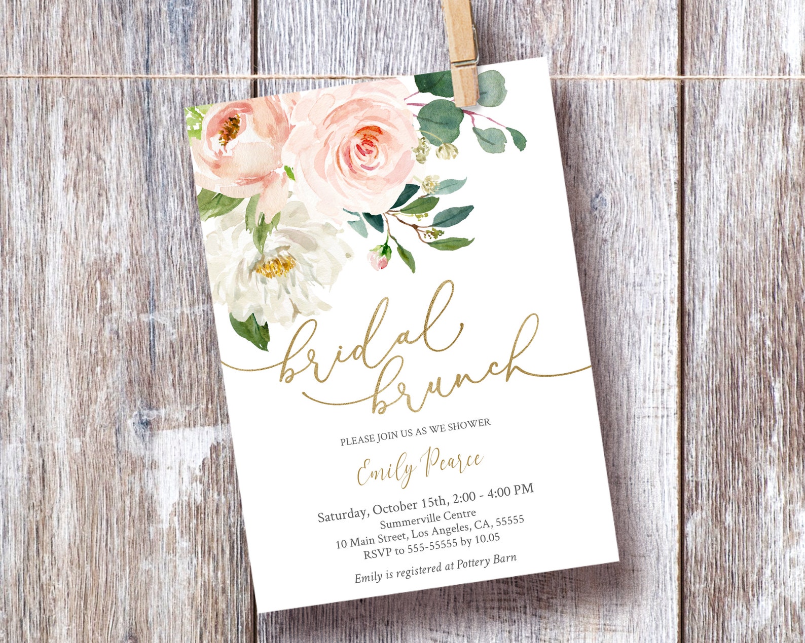 Bridal Brunch Invitation Printable Template Corjl Bridal - Etsy