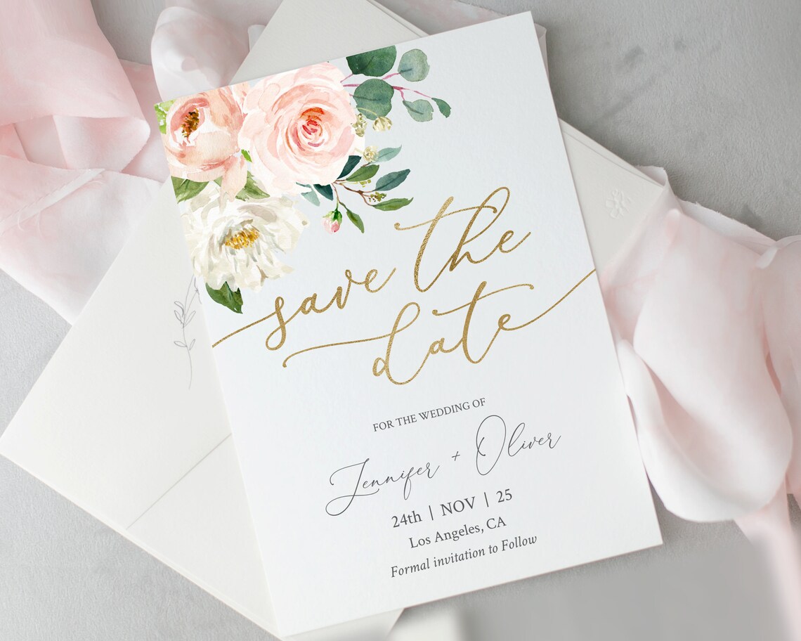 Save the Date Invitation Printable Template Corjl Photo - Etsy