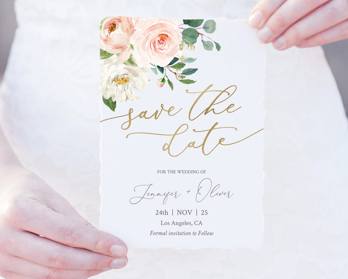 Save the Date Invitation Printable Template Corjl Photo - Etsy