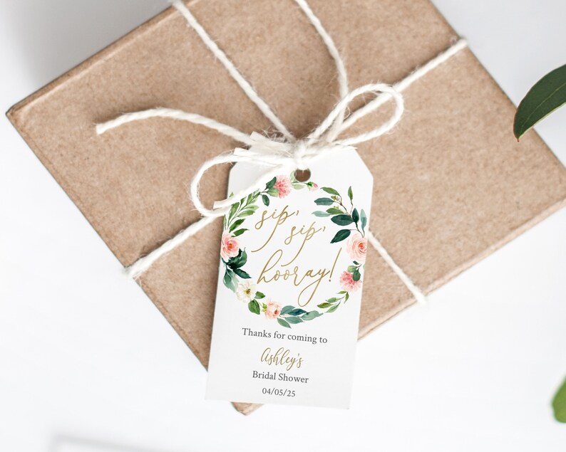 Bridal Shower Favor Tags Printable Gift Tags Dusty Blush | Etsy