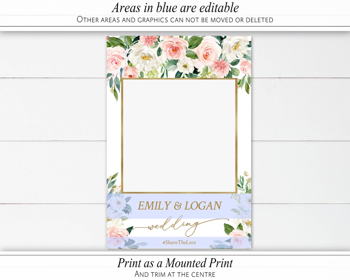 Wedding Photo Booth Frame Photo Booth Printable Editable | Etsy