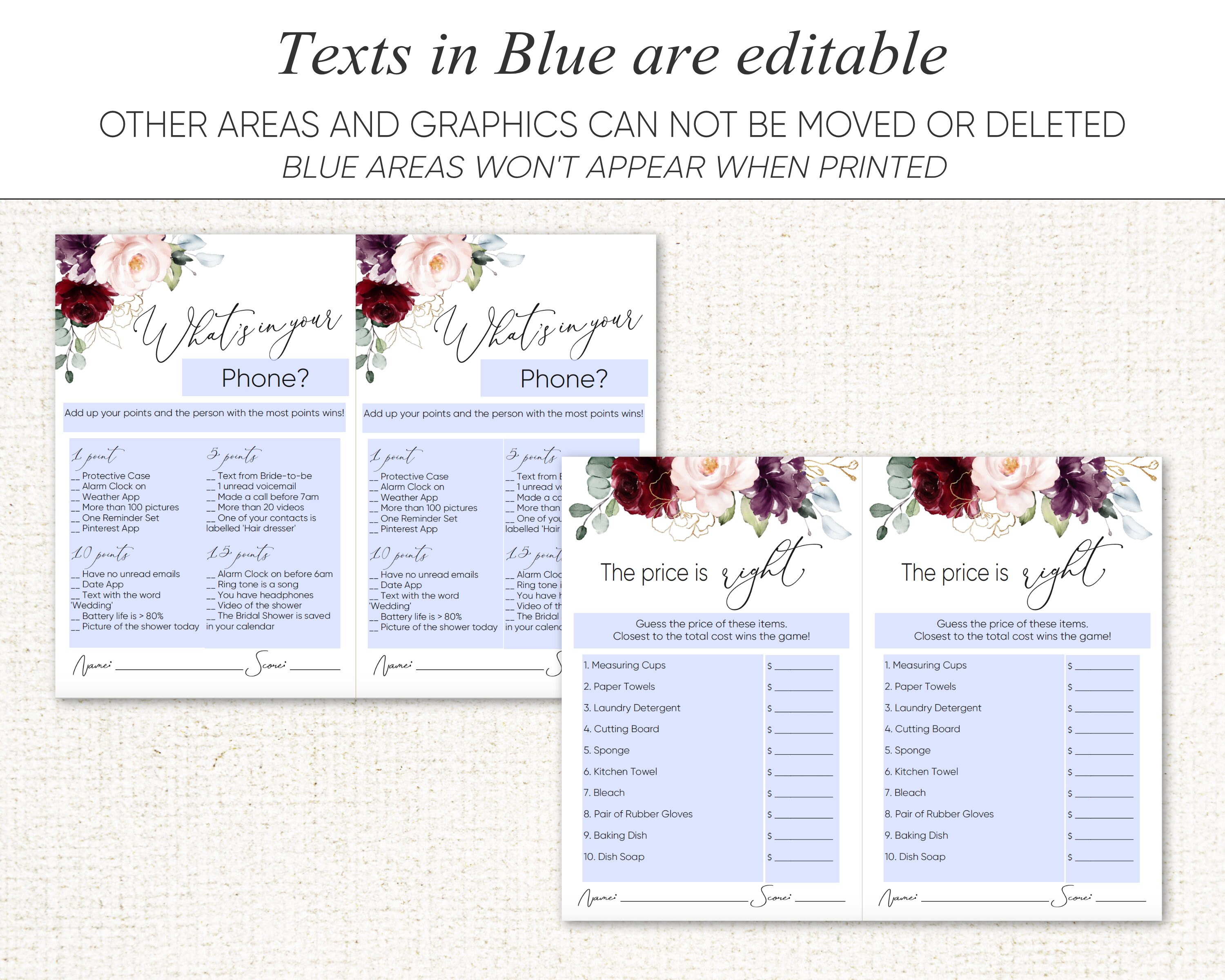 Bridal Shower Games Printable Bridal Shower Games Bundle | Etsy