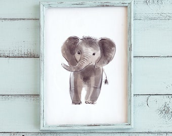 Baby elephant print | Etsy
