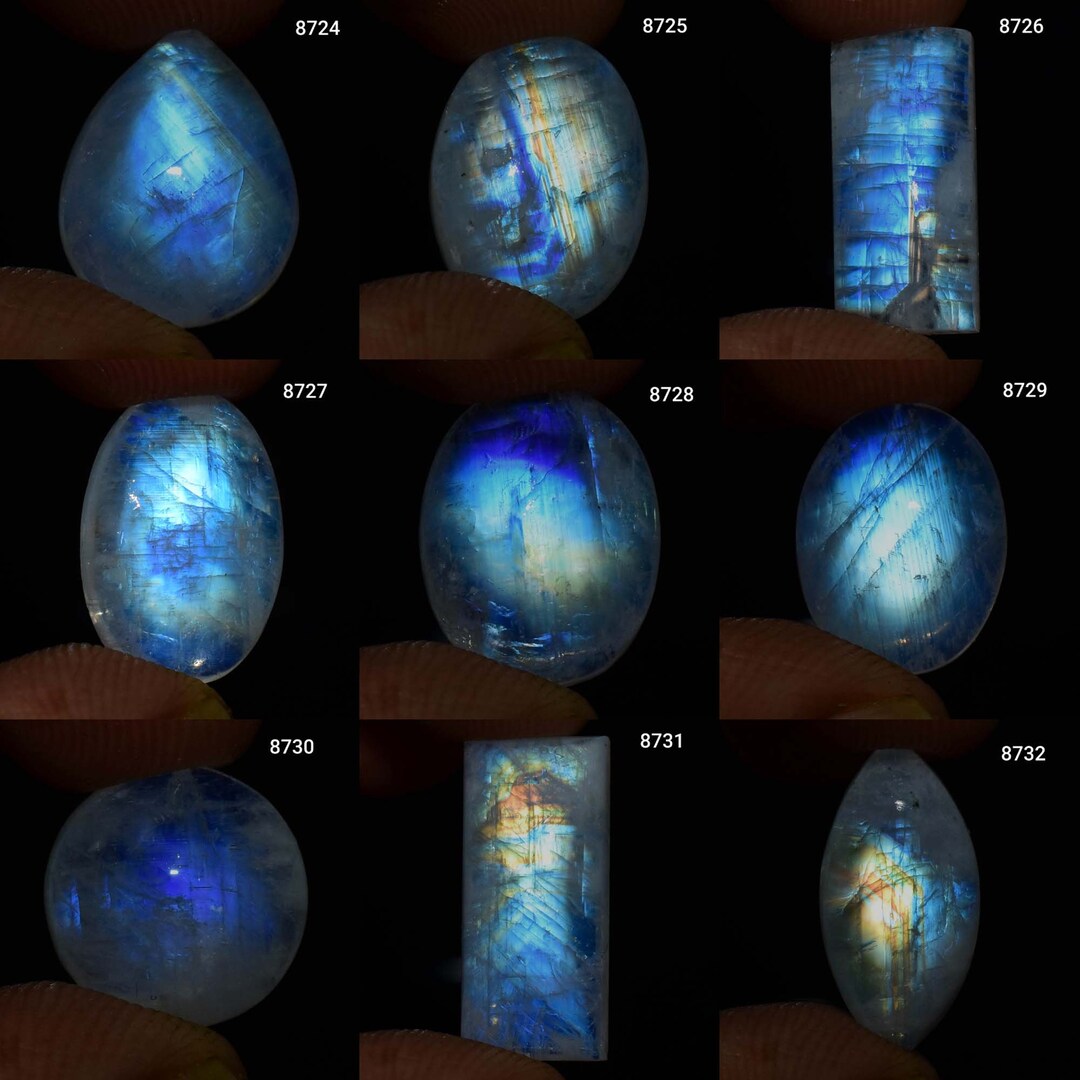 Super Calidad Natural Rainbow Moonstone Cabochon, Moonstone Gemstone ...