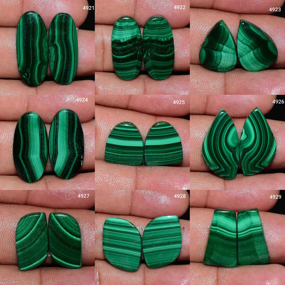Designer Matched Paar Natürliche Malachit Cabochon Malachit Schmuck ...
