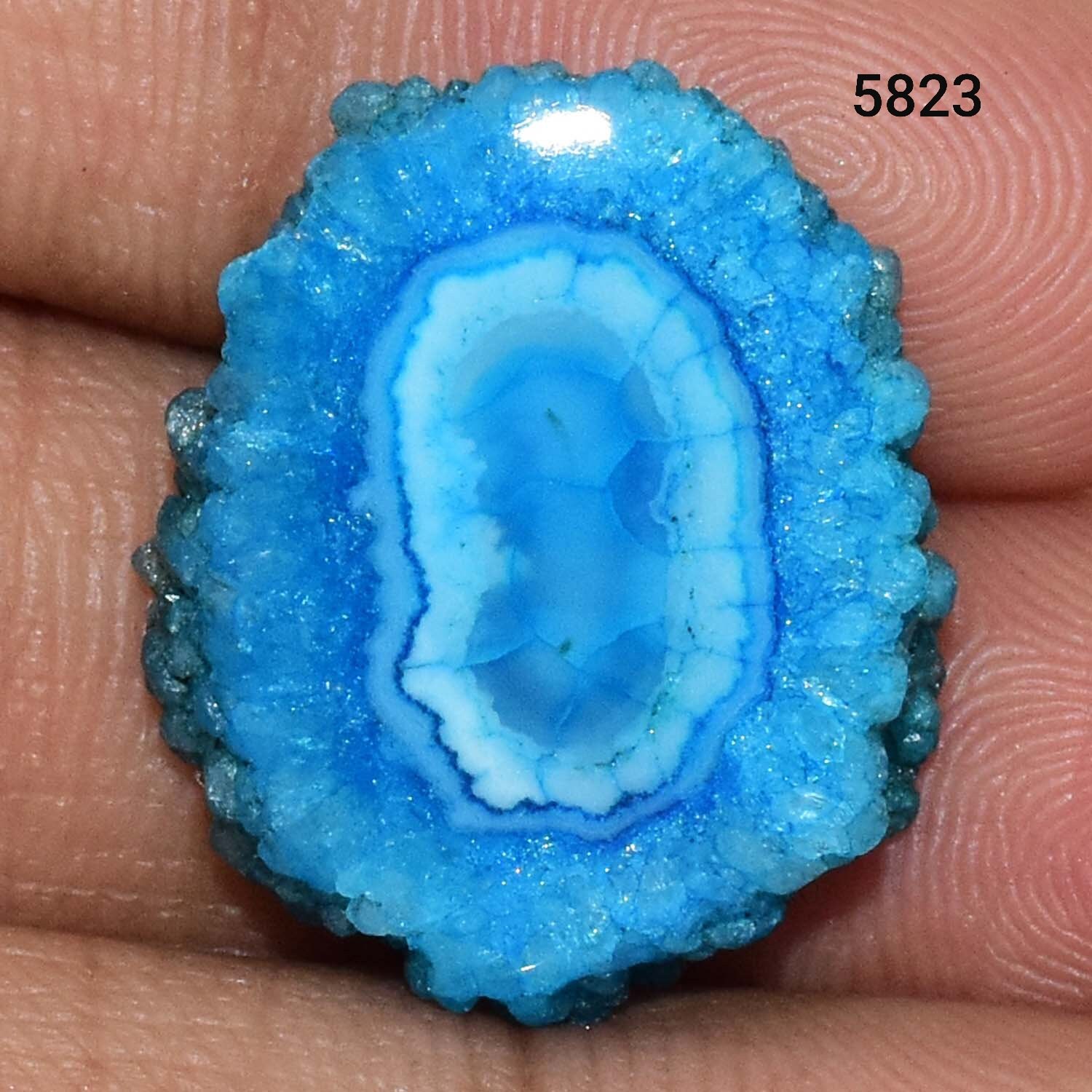 Tinted Larimar Color Solar Quartz Slice Cabochon Solar - Etsy