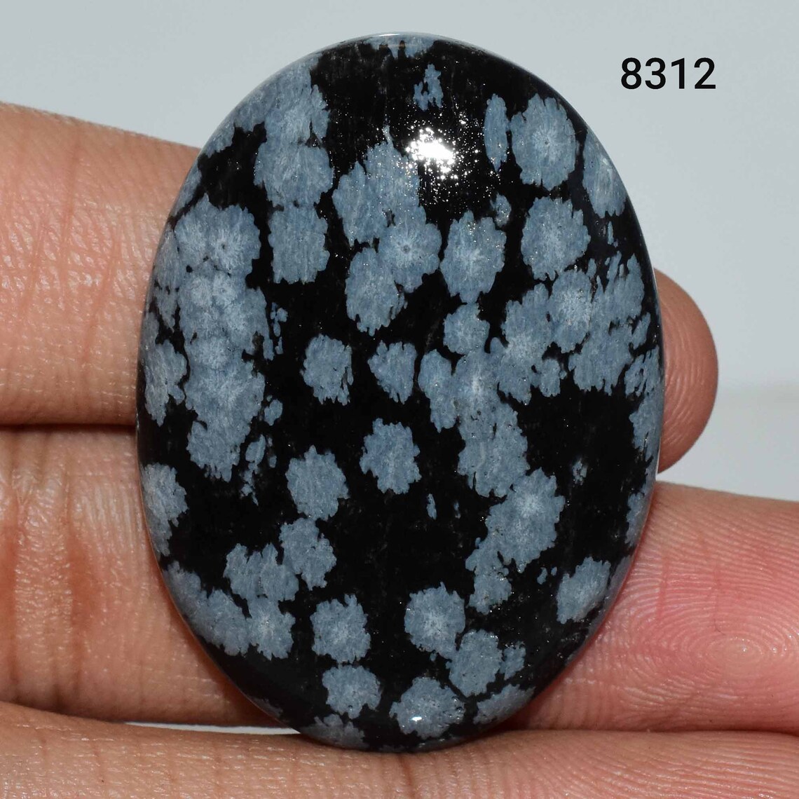 Beautiful Designer Natural Snow Flake Obsidian Gemstone Snow | Etsy