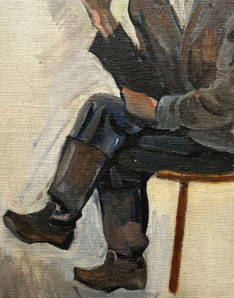 Vintage Original Oil Painting Portrait of a Man by Ukraine Artist H ...