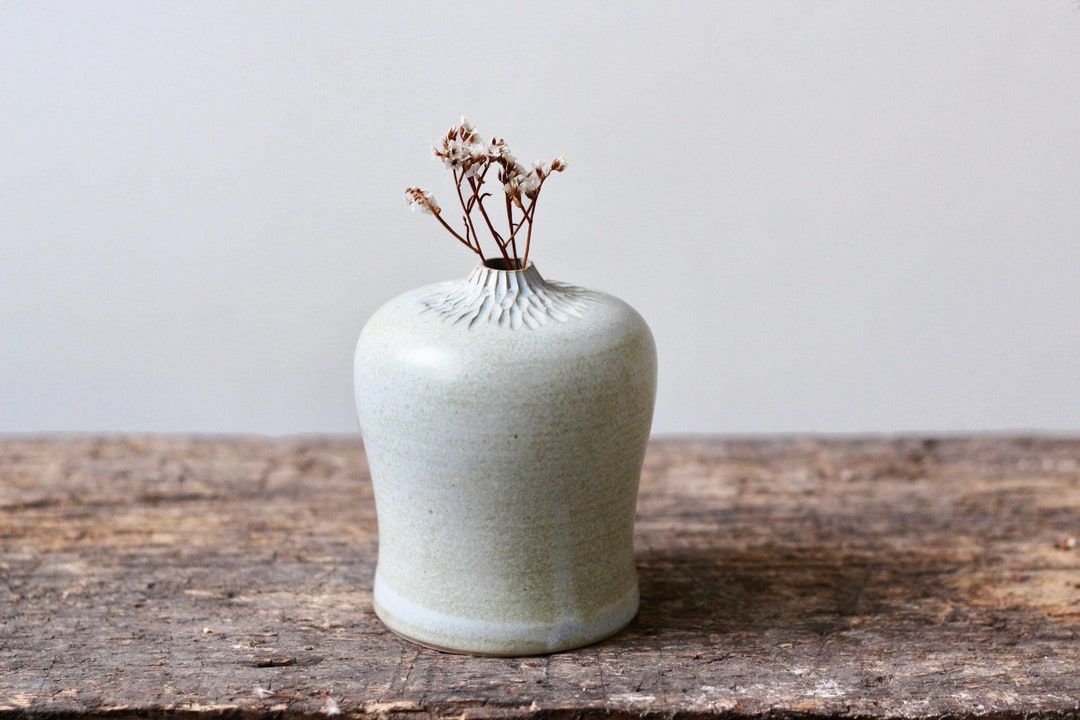 Light Blue Enamelled Vase - Size L - Handmade Ceramic - Etsy