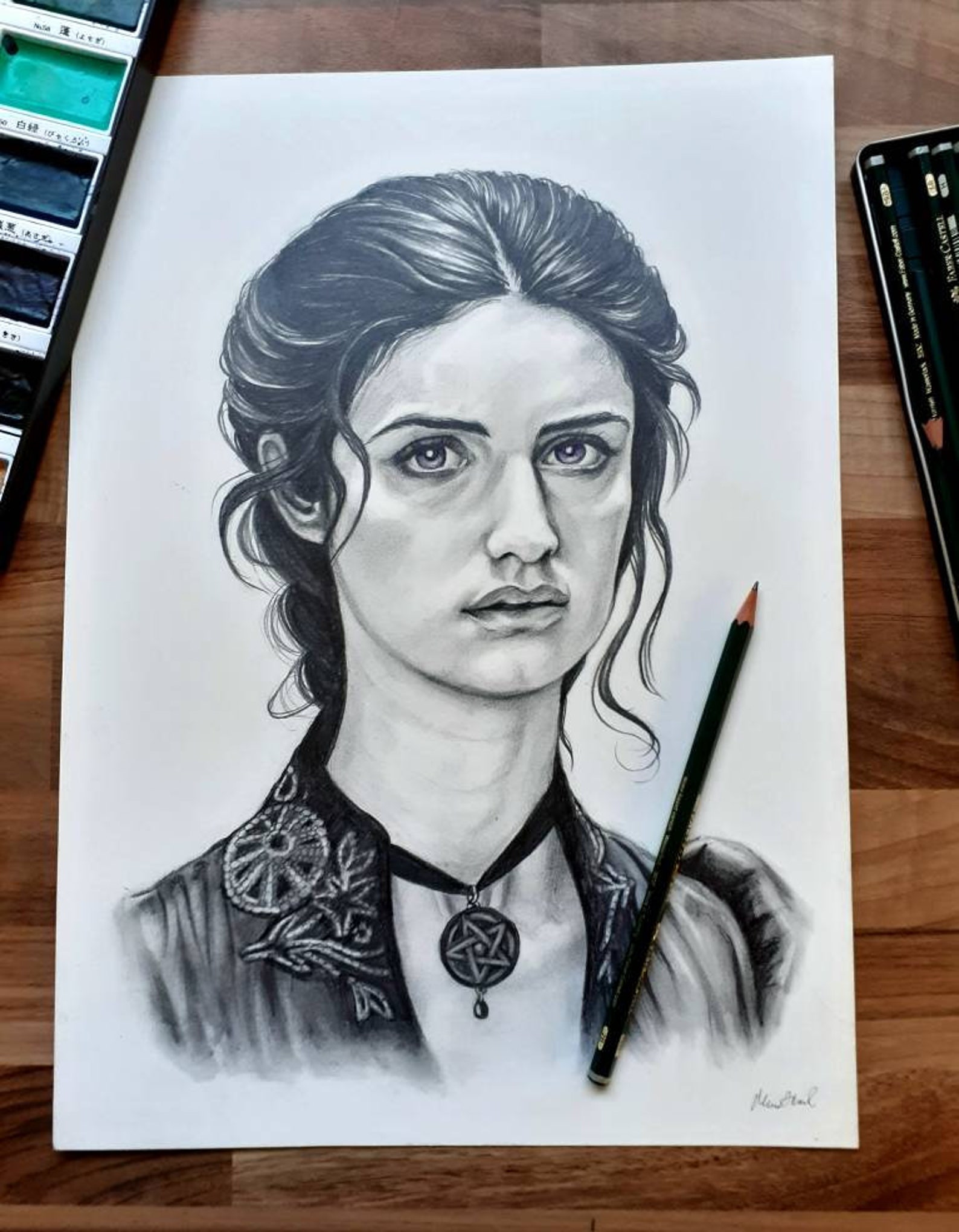 Yennefer of Vengerberg Witcher Original Watercolour Splash Purple Eyes ...