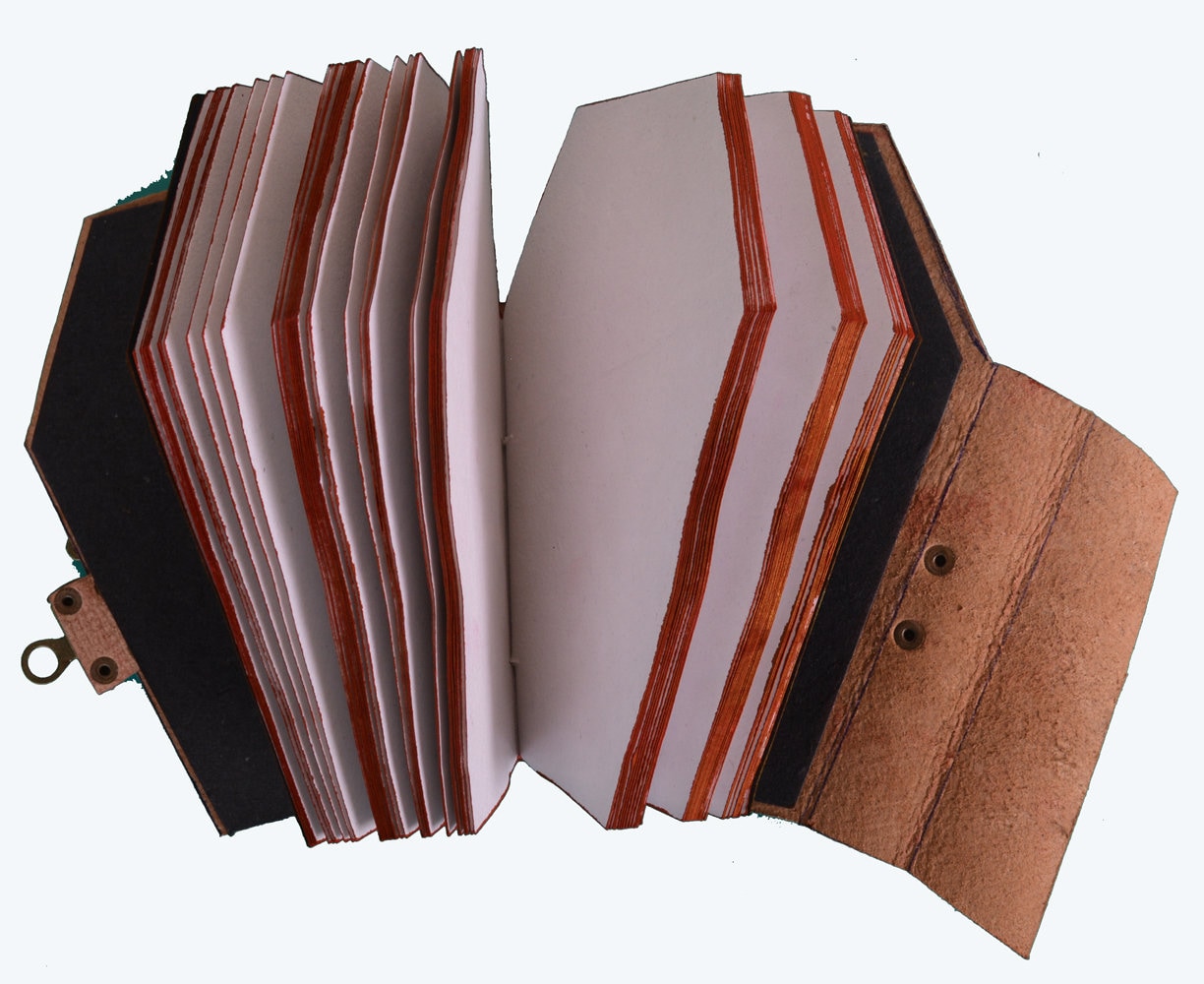 Handmade Leather Coffin Journal With Lock ,grief N Mourning Memento ...