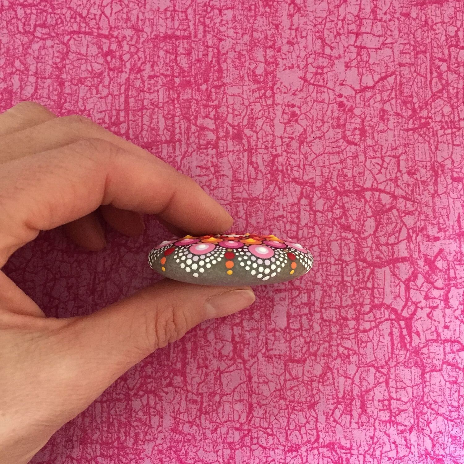 Mandala-stone Raspberry & Red I Handpainted Mandala Stone as - Etsy