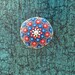 Mandala Stone Blue Red - Handpainted Mandala Stone as a Gift for a ...