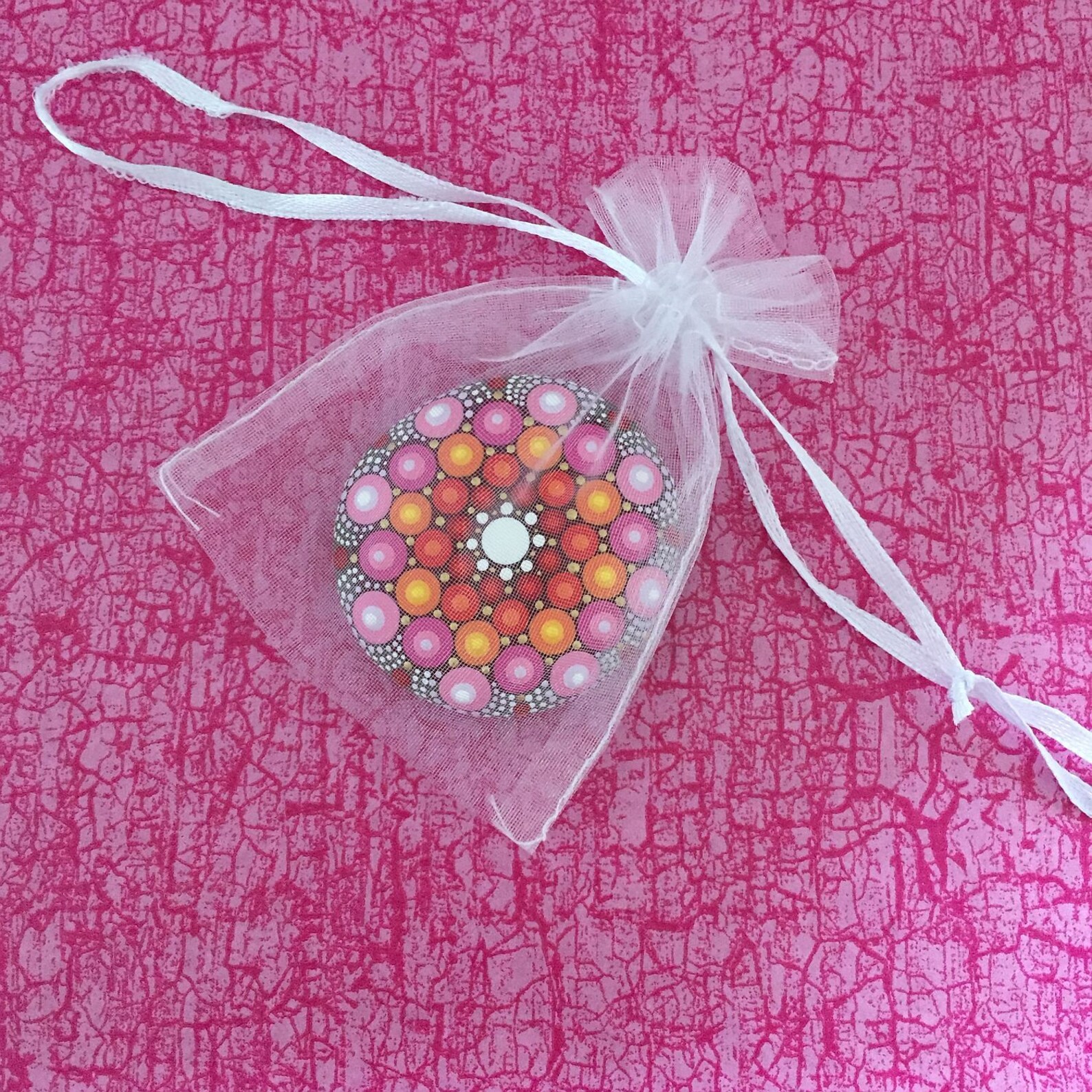 Mandala-stone Raspberry & Red I Handpainted Mandala Stone as - Etsy