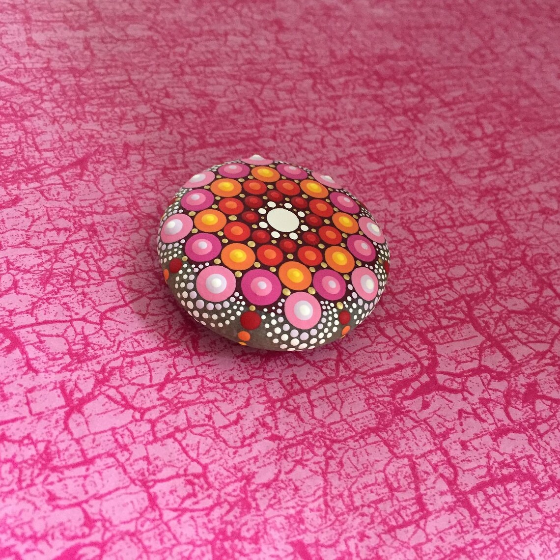 Mandala-stone Raspberry & Red I Handpainted Mandala Stone as - Etsy