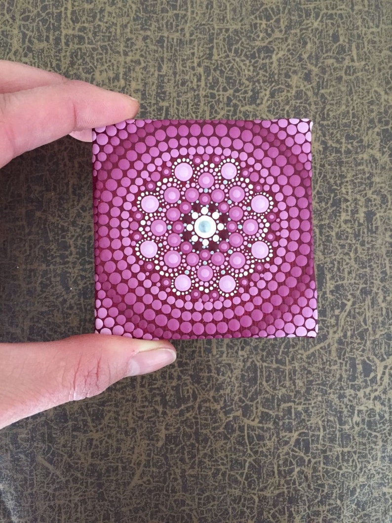 Mini Mandala Rosé Lovely Handpainted Dotting-mandala on Canvas Board as ...