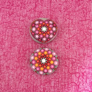Mandala-stone Raspberry & Red I Handpainted Mandala Stone as - Etsy