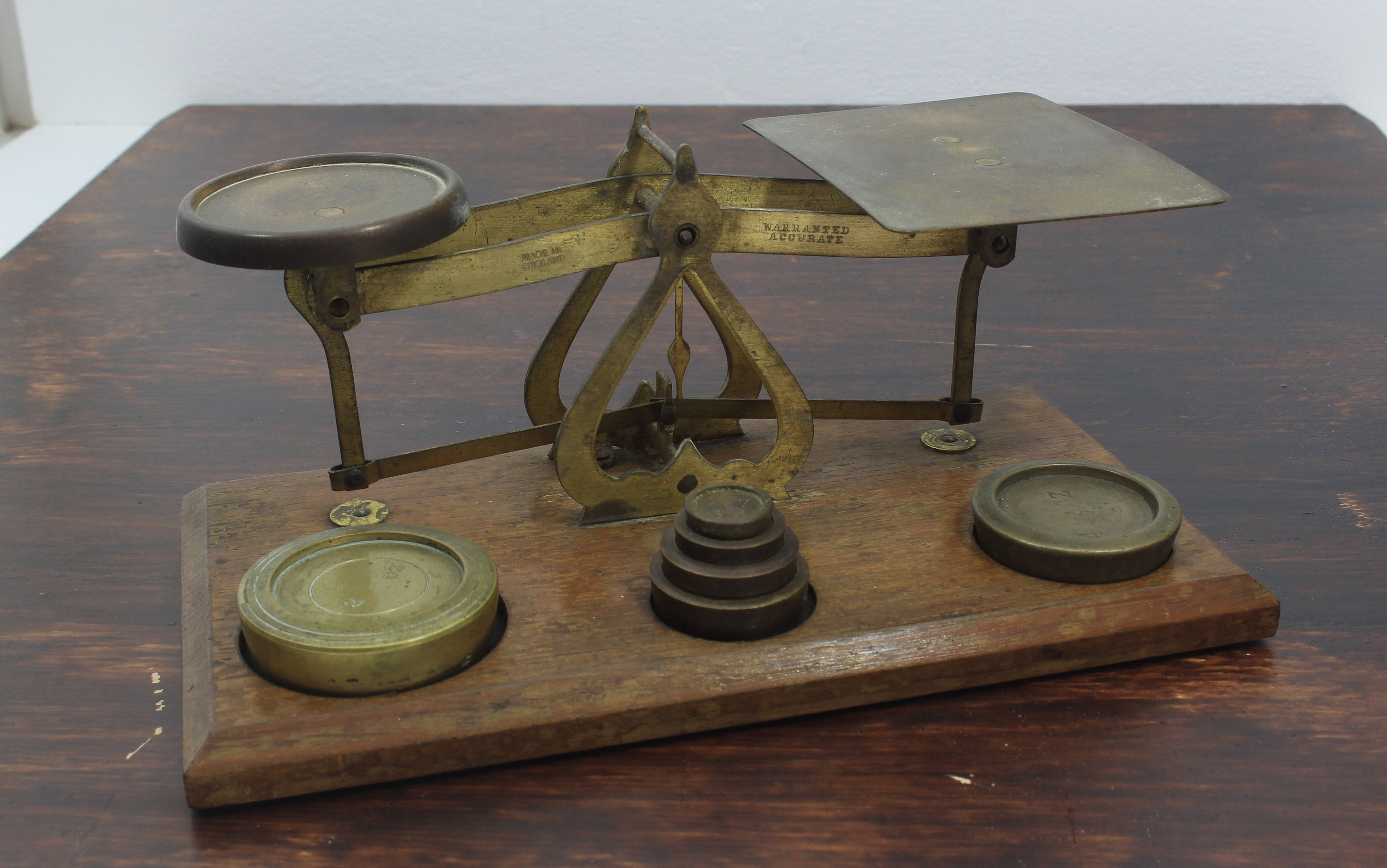 Antique Brass Postage Scales With a Full Set of Brass Weights - Etsy