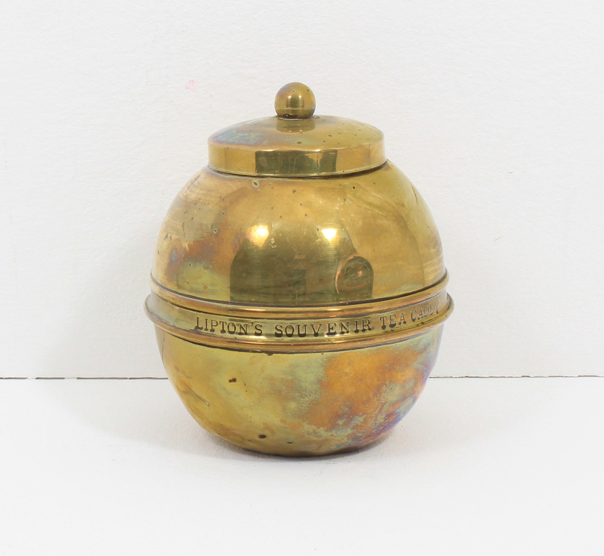 Lipton Brass Tea Caddy From the British Empire Exhibition 1924 - Etsy