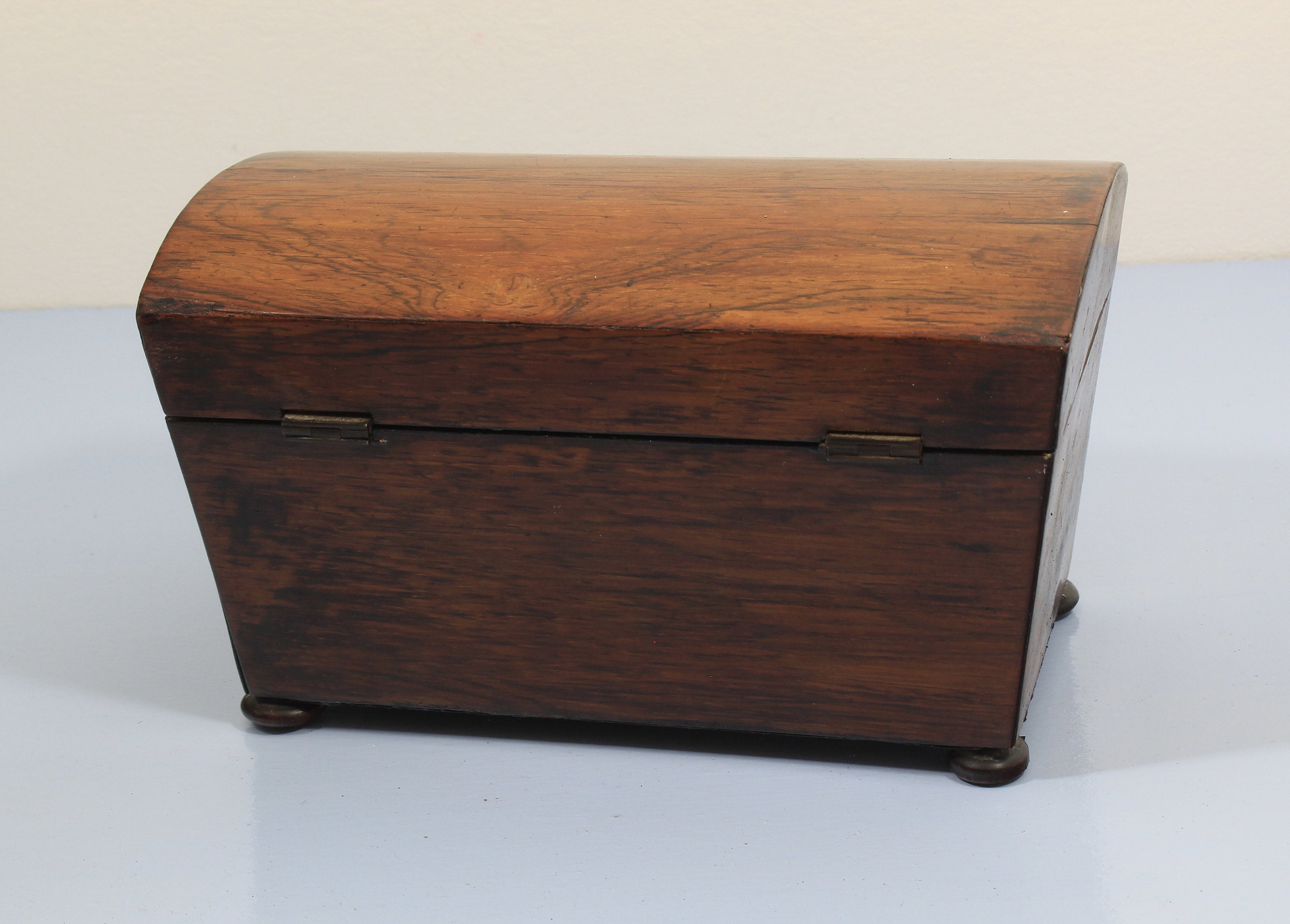 Large Antique Tea Caddy With Black Walnut Veneer and Lock and Key ...
