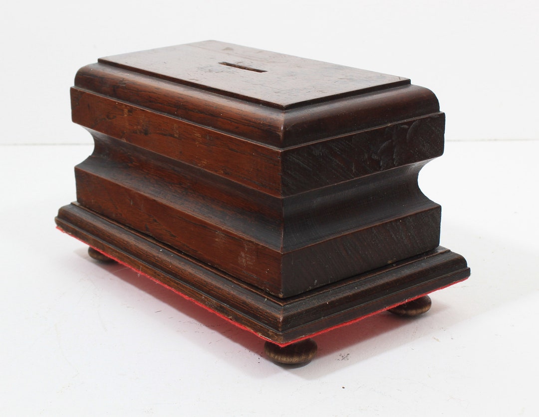 Antique Wooden Money Box, Victorian Money Saving Box - Etsy