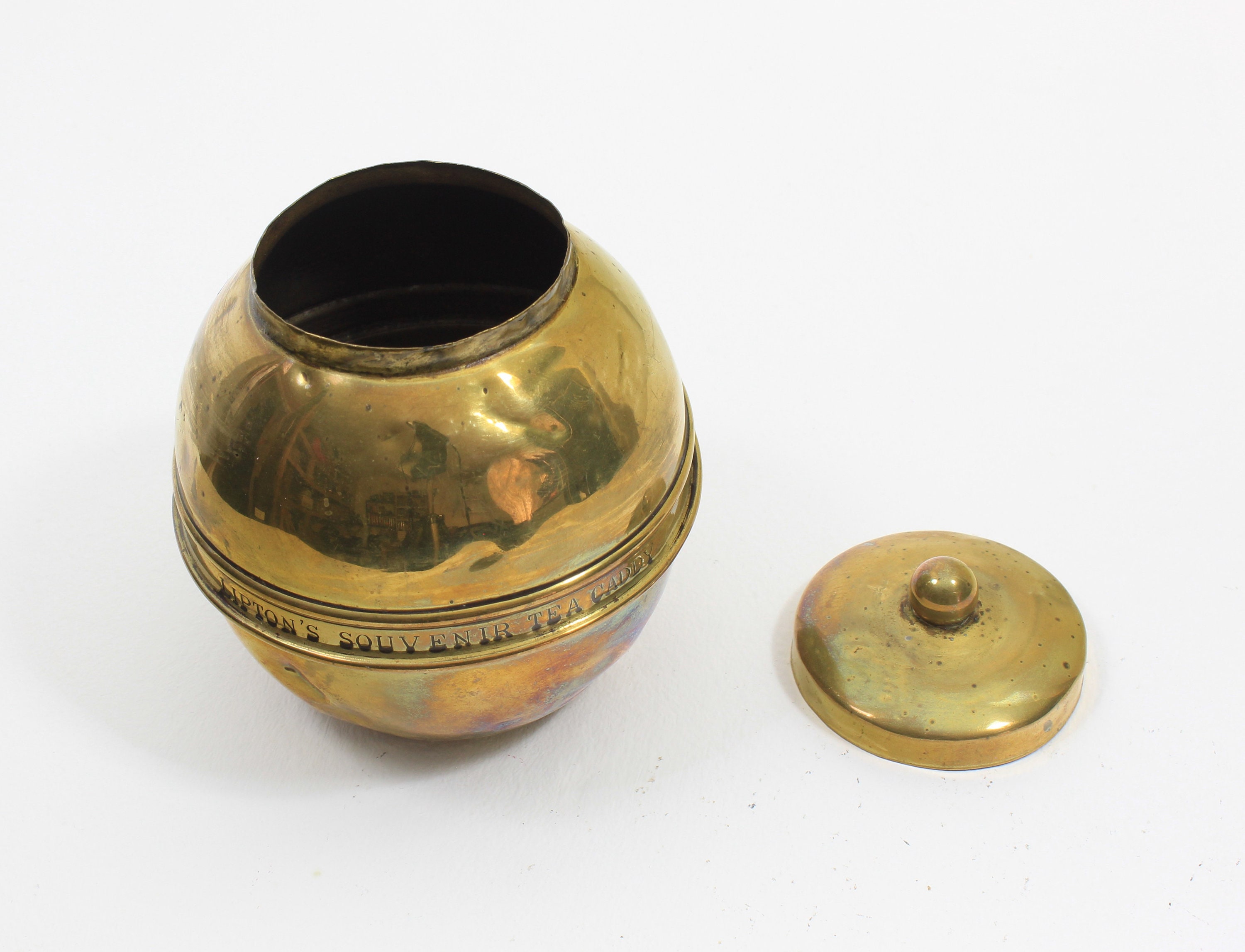 Lipton Brass Tea Caddy From the British Empire Exhibition 1924 - Etsy