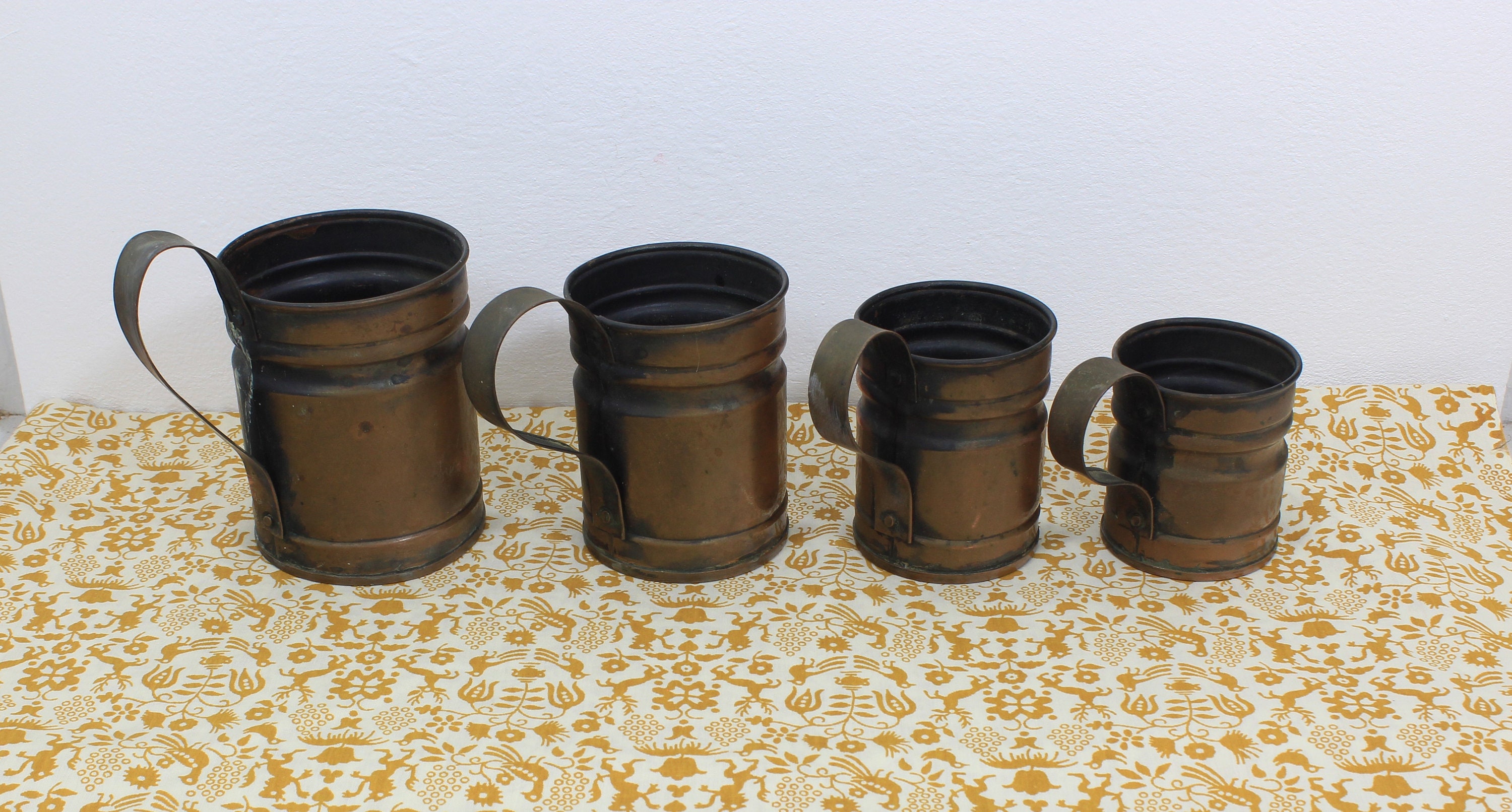 Antique Measuring Cups Victorian Copper Measuring Cups Set - Etsy