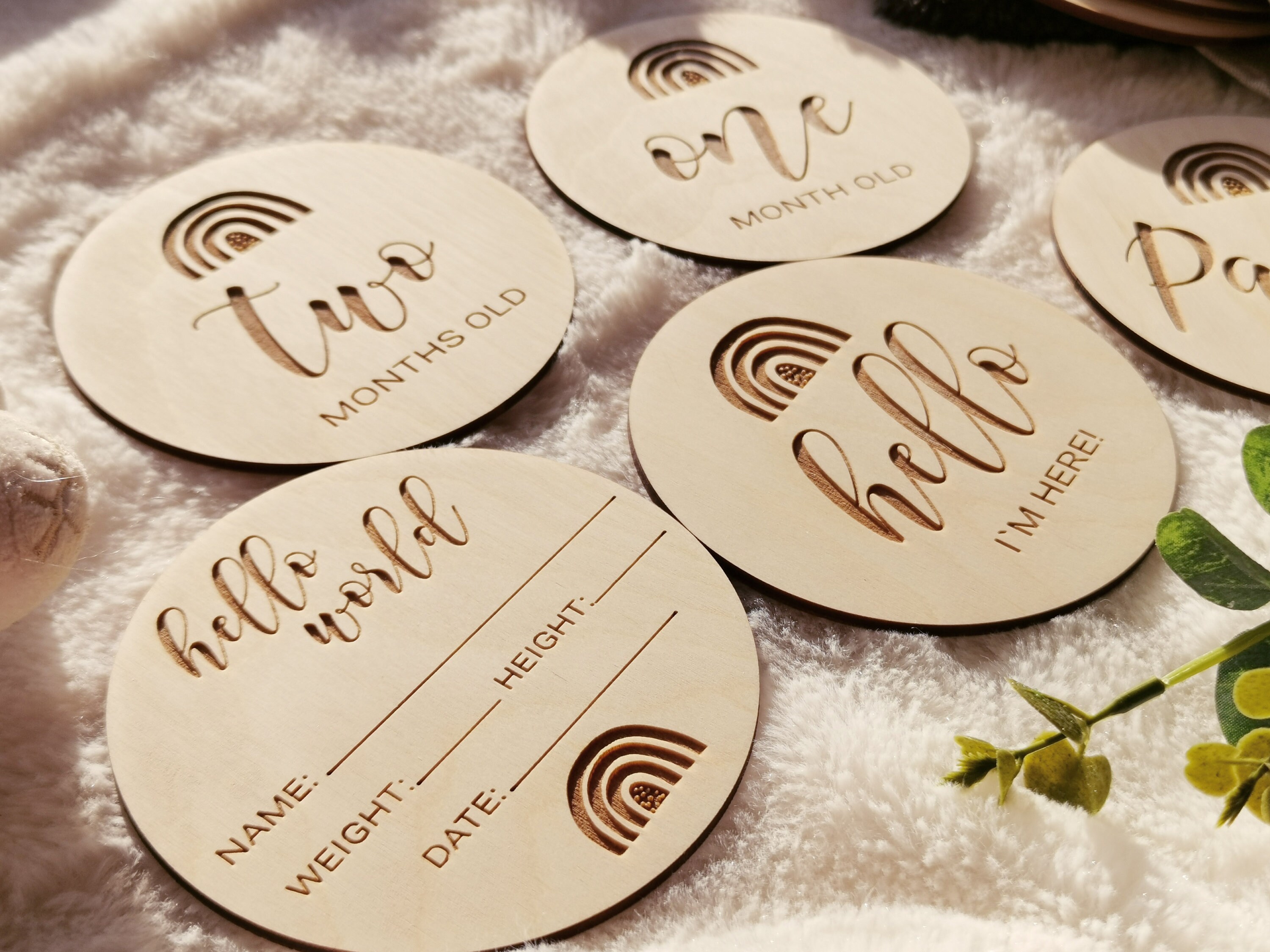 Baby Monthly Milestone Wood Discs For Baby 1st Year Photo Prop | Etsy