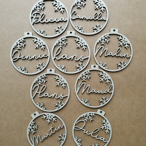Custom Name CHRISTMAS Baubles Set Personalized Name Ornaments, Wooden ...