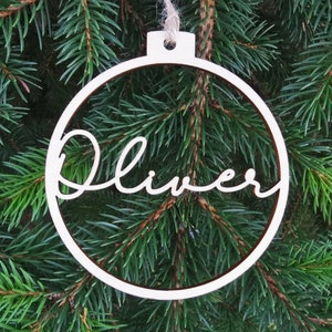 Custom Name CHRISTMAS Baubles Set Personalized Name Ornaments, Wooden ...