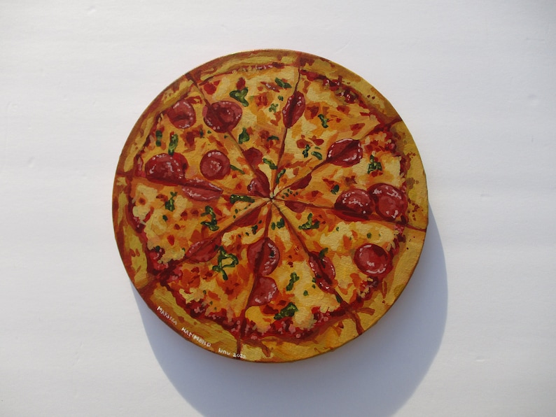 Extra Cheese - Pizza Art, Food Art, Painting, Food Wall Art - Etsy
