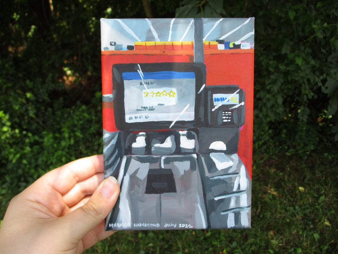 Self Checkout Art, Painting, Grocery Store Art, Mini Canvas Art - Etsy