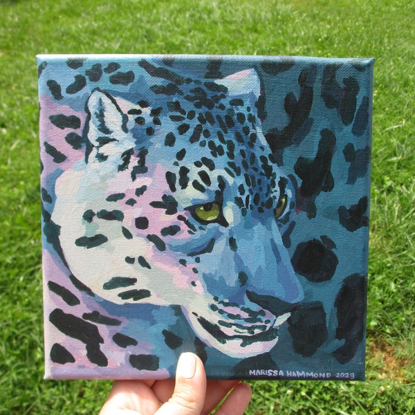 Snow Leopard Acrylic Painting - Etsy