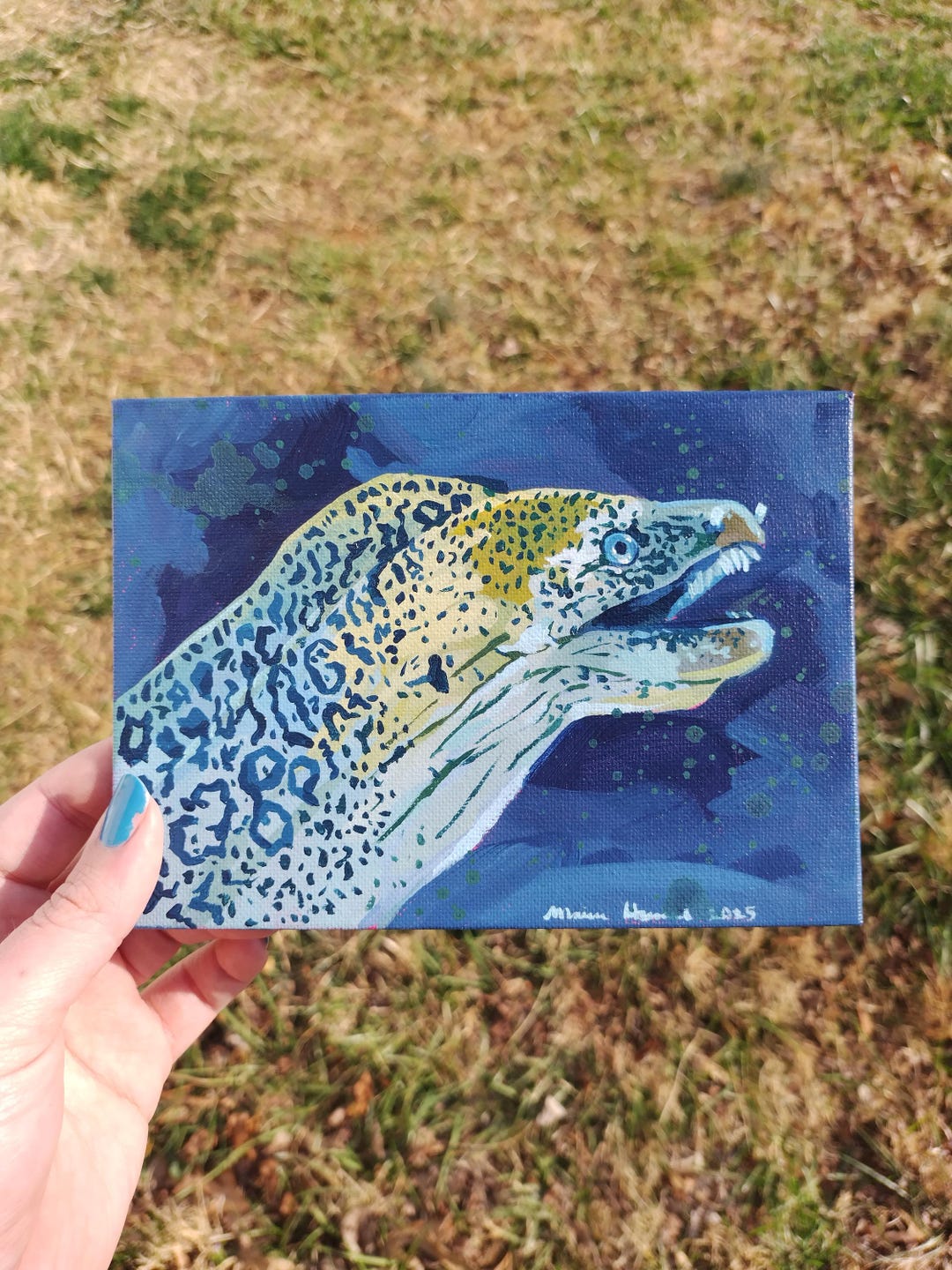 Moray Eel Study - Art, Painting, Wall Art, Original Art, Handmade ...