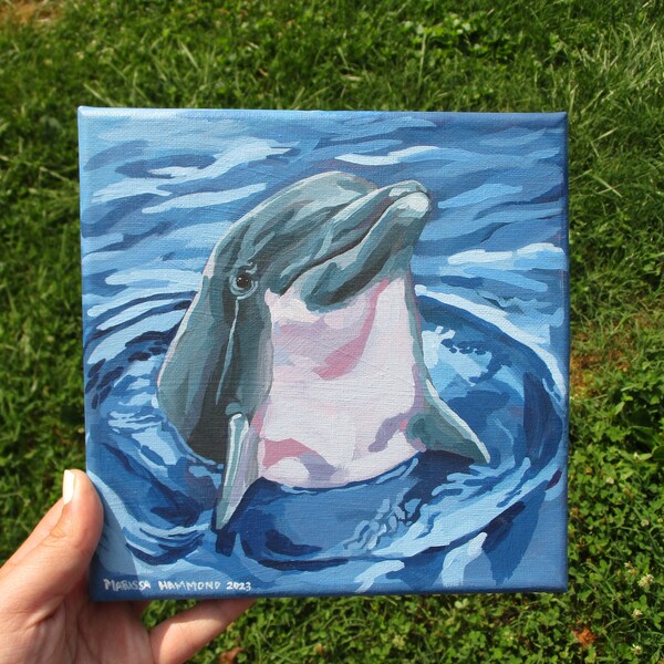 Dolphin Painting - Etsy