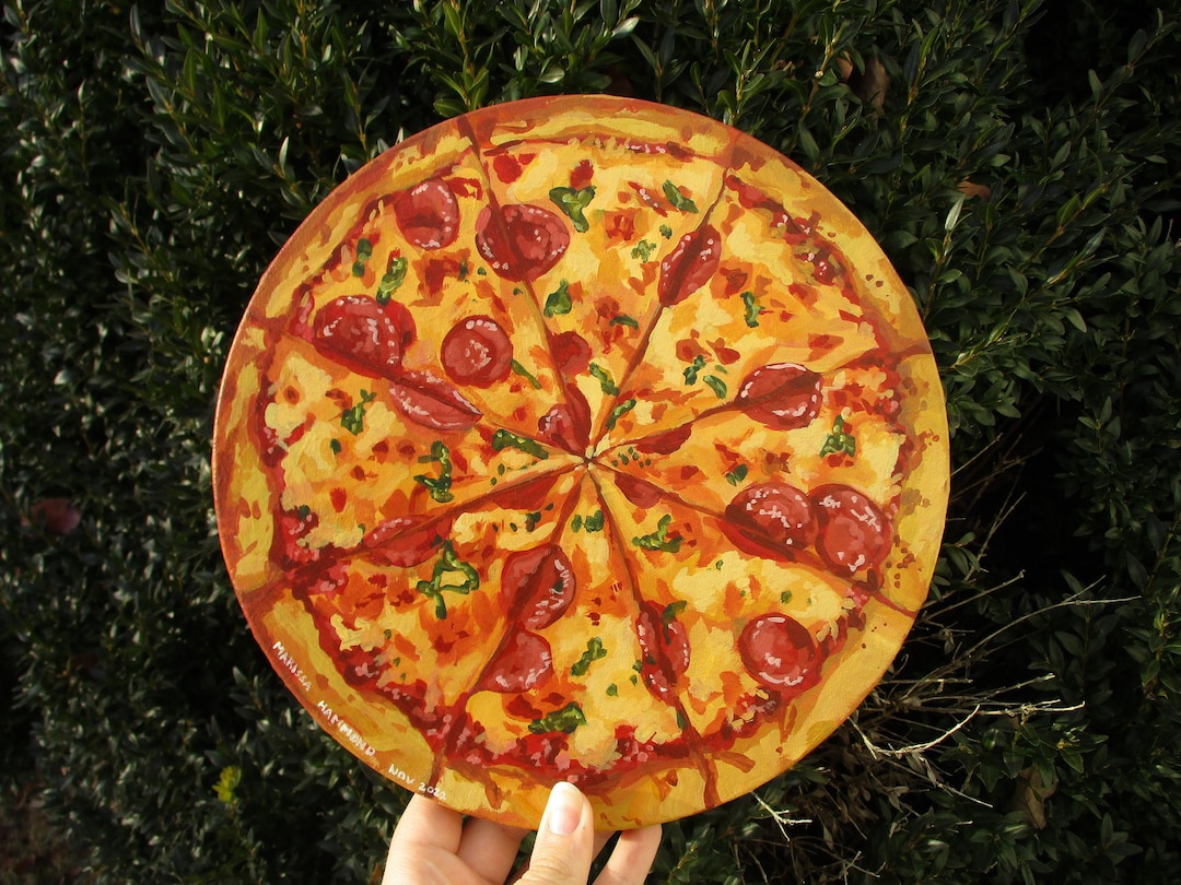 Extra Cheese - Pizza Art, Food Art, Painting, Food Wall Art - Etsy